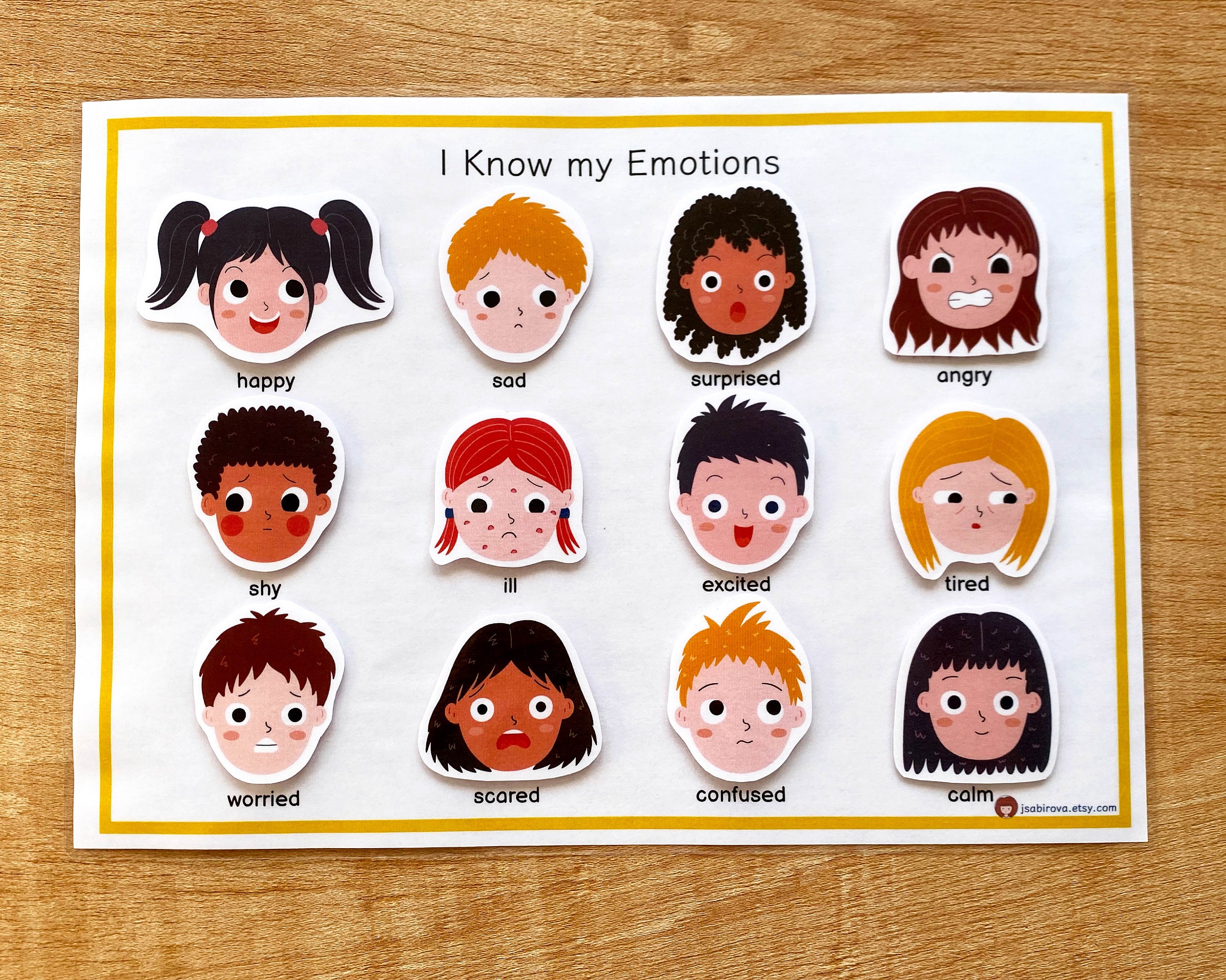 Emotions Busy Book Worksheet, Emotions Matching Page for Toddlers, I ...