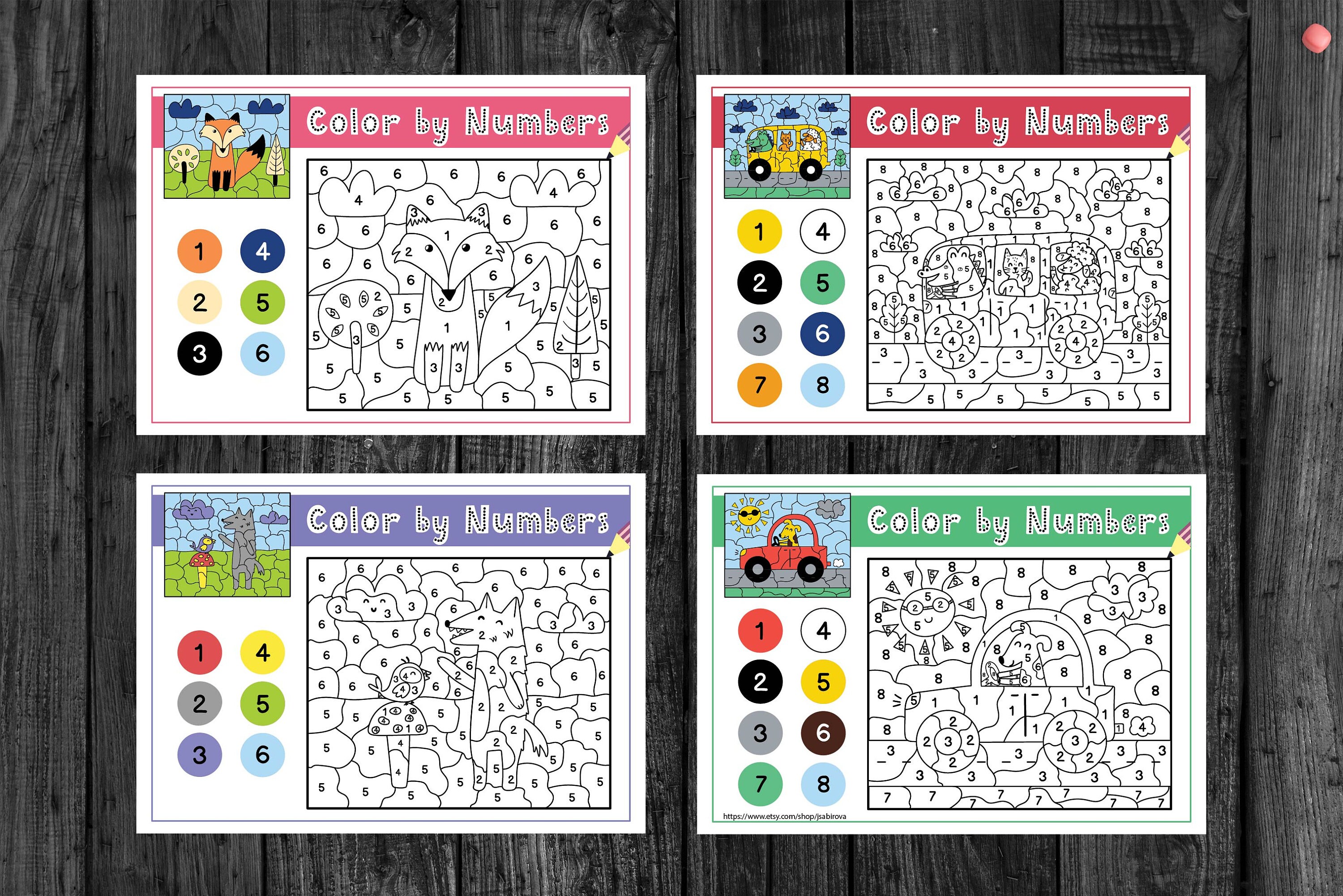 Color by Number Worksheets PDF, Coloring Book for Kids, Printable ...