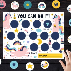 Unicorn Reward Chart Printable, Unicorns Behaviour Kids Chart, Cute ...