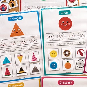 Shapes Activity Book, Shapes Busy Book, Shapes Matching Worksheets for ...