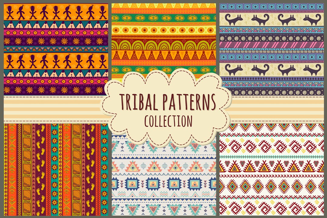 Tribal Digital Paper Pack / Ethnic Seamless Patterns / Printable ...
