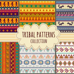 Tribal Digital Paper Pack / Ethnic Seamless Patterns / Printable ...