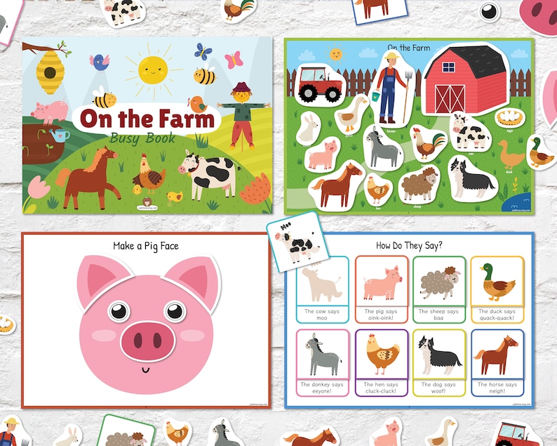 Farm Busy Book Printable Toddler First Busy Book Pdf Farm - Etsy