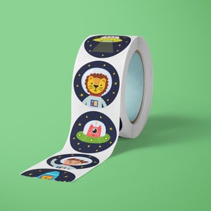 Space Stickers Printable Pdf, Space Cupcake Toppers, Circle Stickers ...