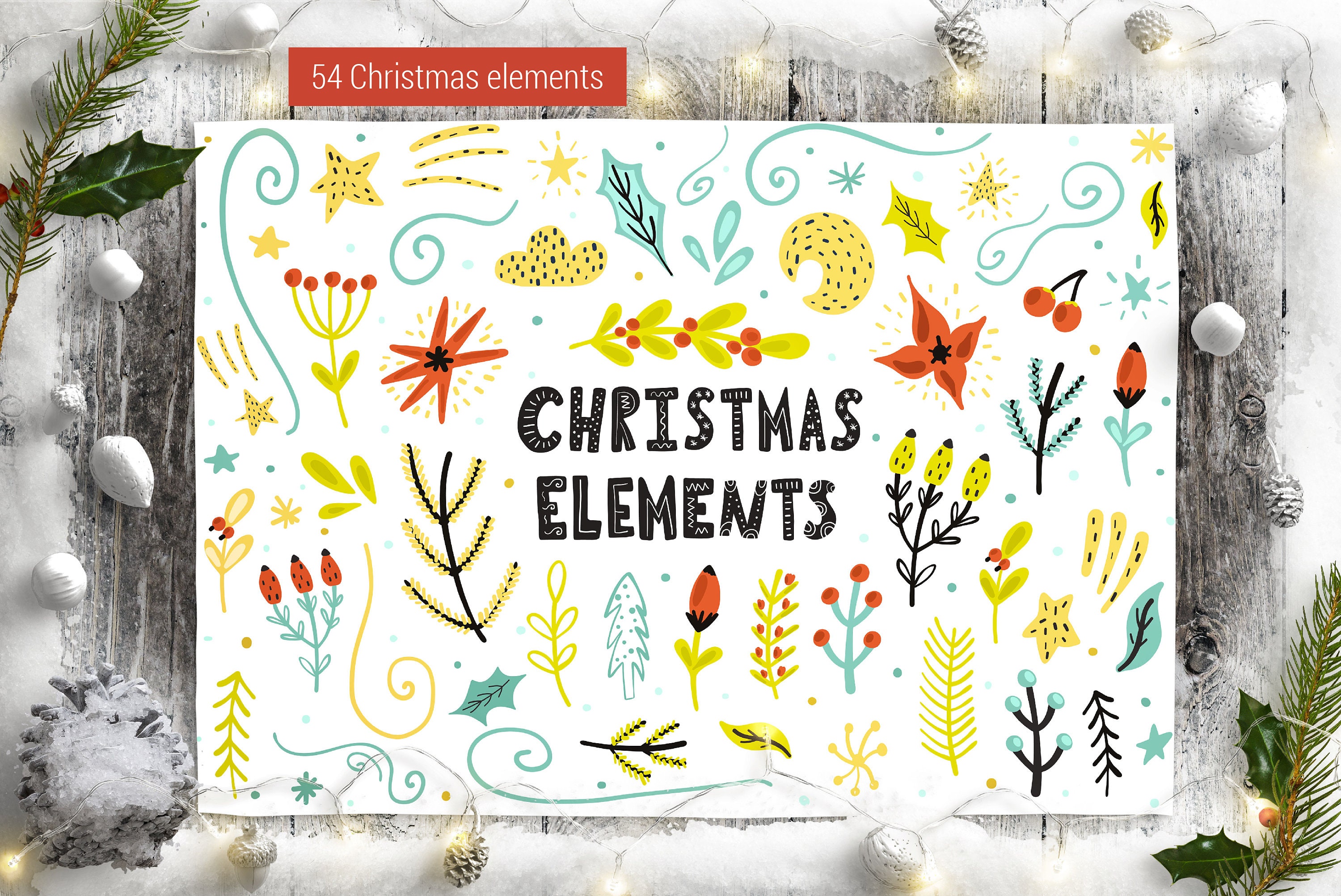 Christmas Tree Clipart and Digital Paper Collection / Png | Etsy