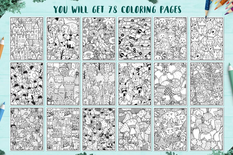 Coloring Book Bundle Printable Coloring Pages Pdf for Adults | Etsy