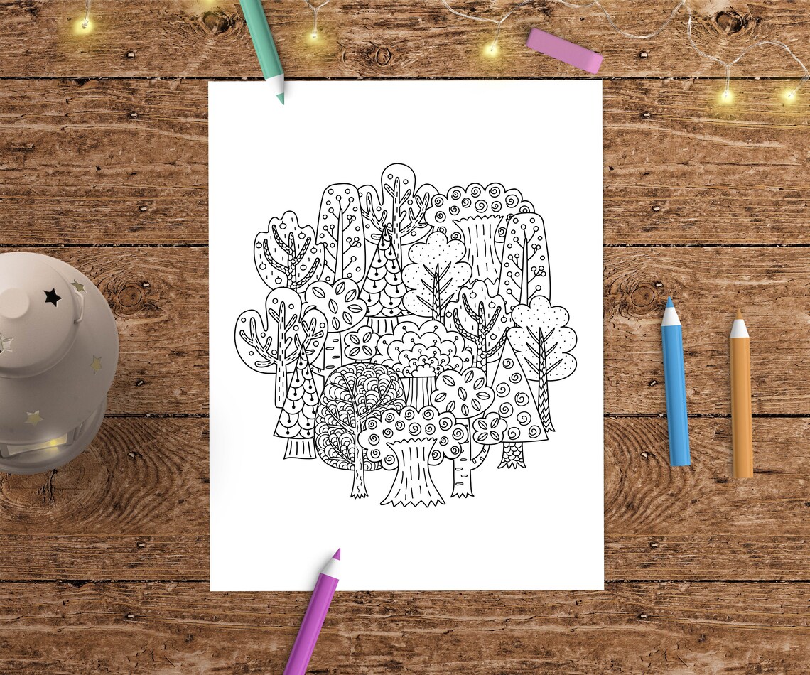 6 Printable Coloring Pages A4 Doodle Coloring Book for Adults | Etsy