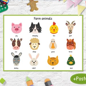 Farm Animals Busy Book Page, Farm Animals Matching Game Worksheet for ...