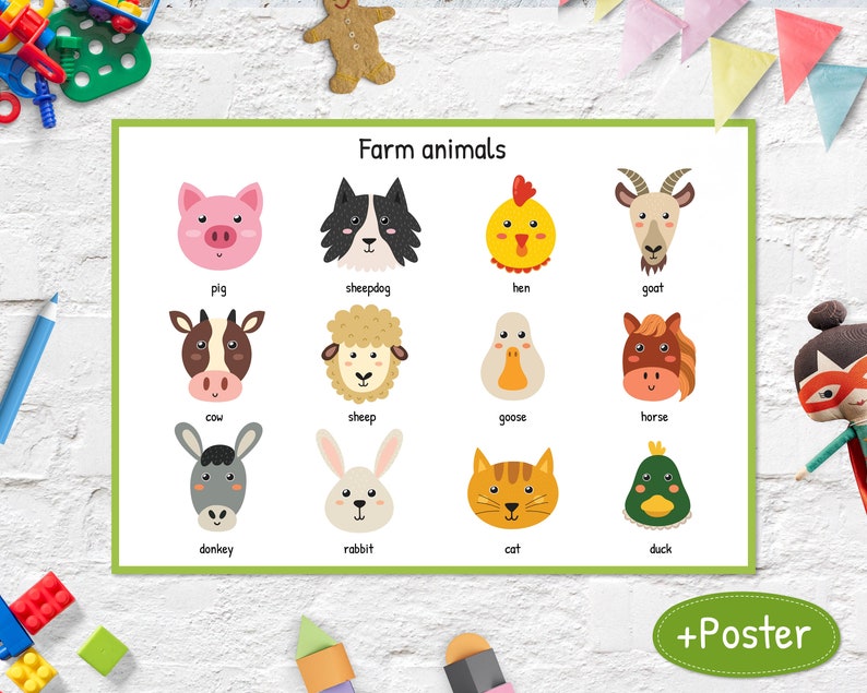 Farm Animals Busy Book Page Farm Animals Matching Game - Etsy