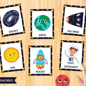 32 Space Flashcards Pdf, Solar System Flash Cards Printable, Planets ...