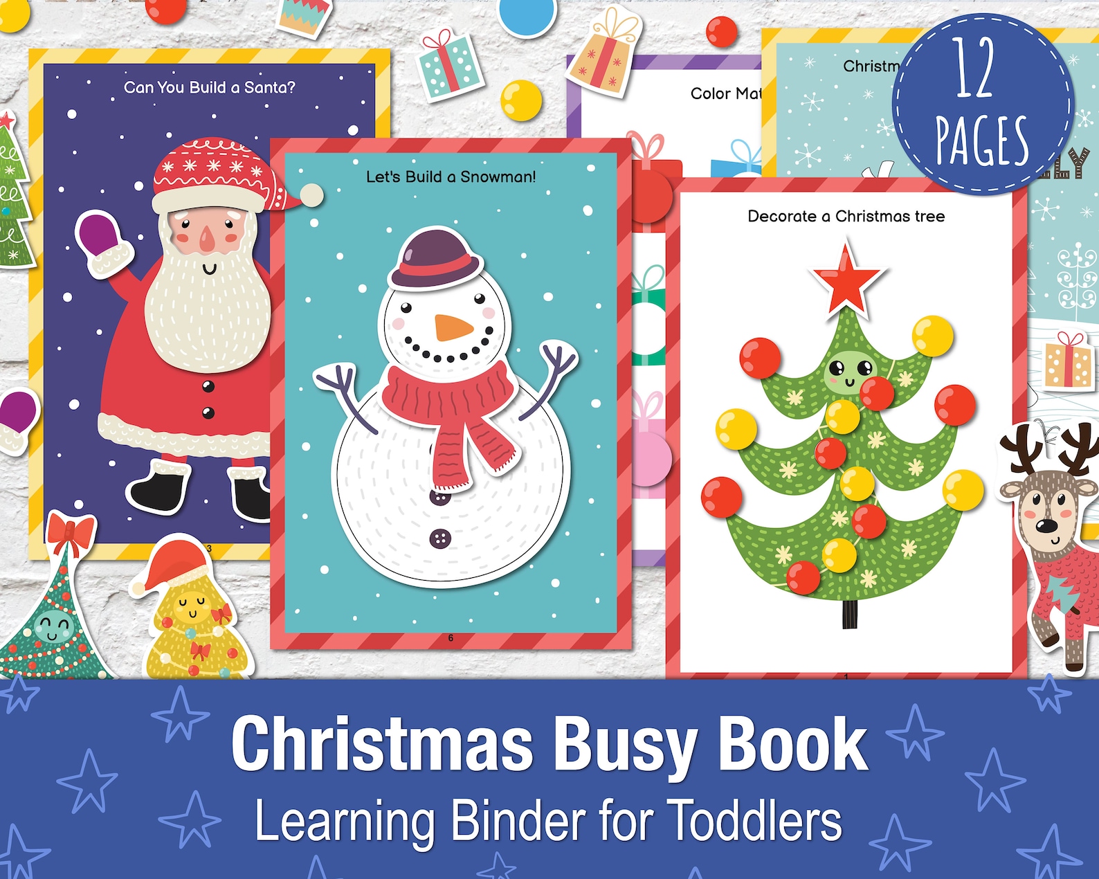 Christmas Busy Book for Toddlers Printable Busy Binder | Etsy
