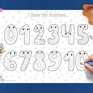 Cute Numbers Coloring Page, Color the Numbers 0 to 10 Coloring Page ...