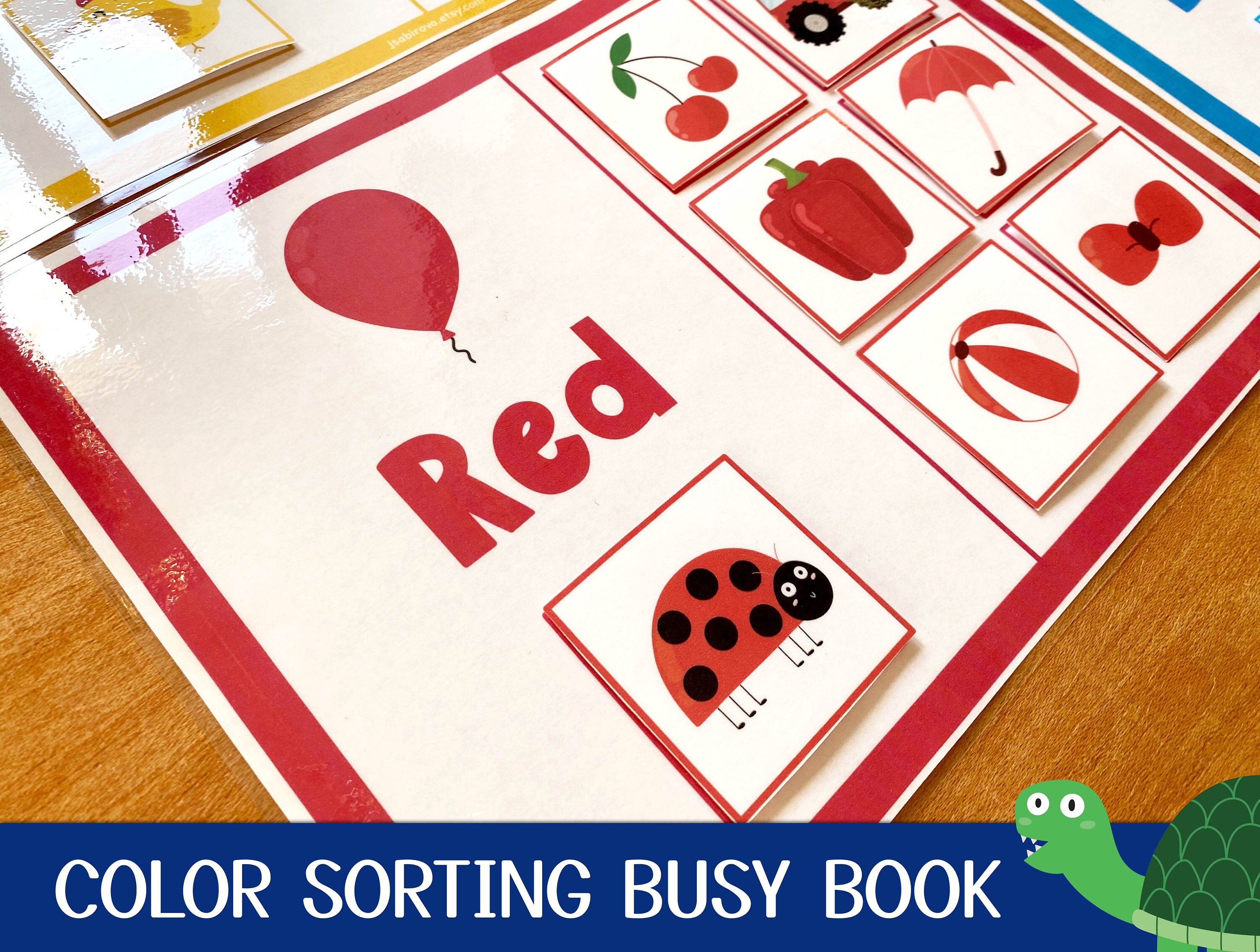 Colors Matching Activities Toddler Busy Book Color Sorting - Etsy