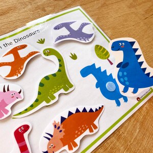 Dinosaurs Matching Busy Book Page, Dinosaurs Shadow Matching Worksheet ...