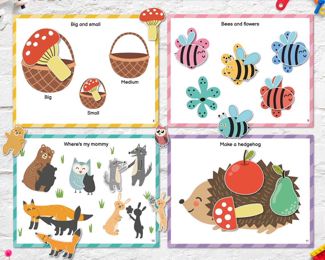 Forest Busy Book for Toddlers Quiet Book Pdf Forest Animals | Etsy