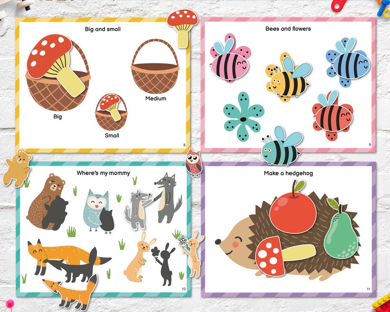 Forest Busy Book for Toddlers Quiet Book Pdf Forest Animals | Etsy