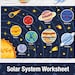 Solar System Busy Book Page, Planet Matching Worksheet for Toddlers ...