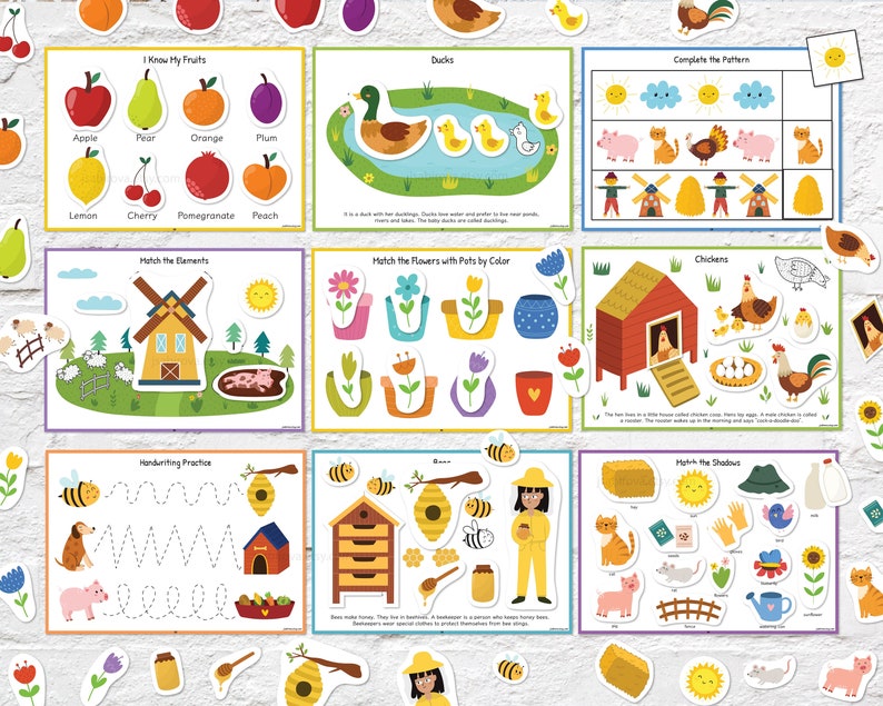 Farm Busy Book Printable, Toddler First Busy Book Pdf, Farm Animals ...