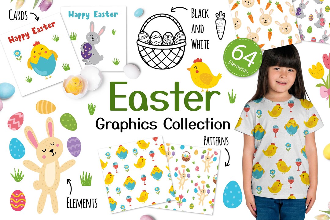 Easter Clipart, Easter Cards, Easter Digital Paper, Easter Basket ...