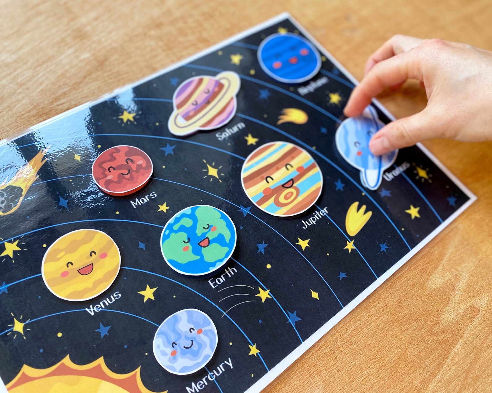 Solar System Busy Book Page, Planet Matching Worksheet for Toddlers ...