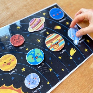 Solar System Busy Book Page, Planet Matching Worksheet for Toddlers ...