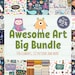 Awesome Art Big Bundle Animals Clipart Kids Graphic Digital - Etsy