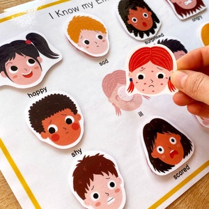 Emotions Busy Book Worksheet, Emotions Matching Page for Toddlers, I ...