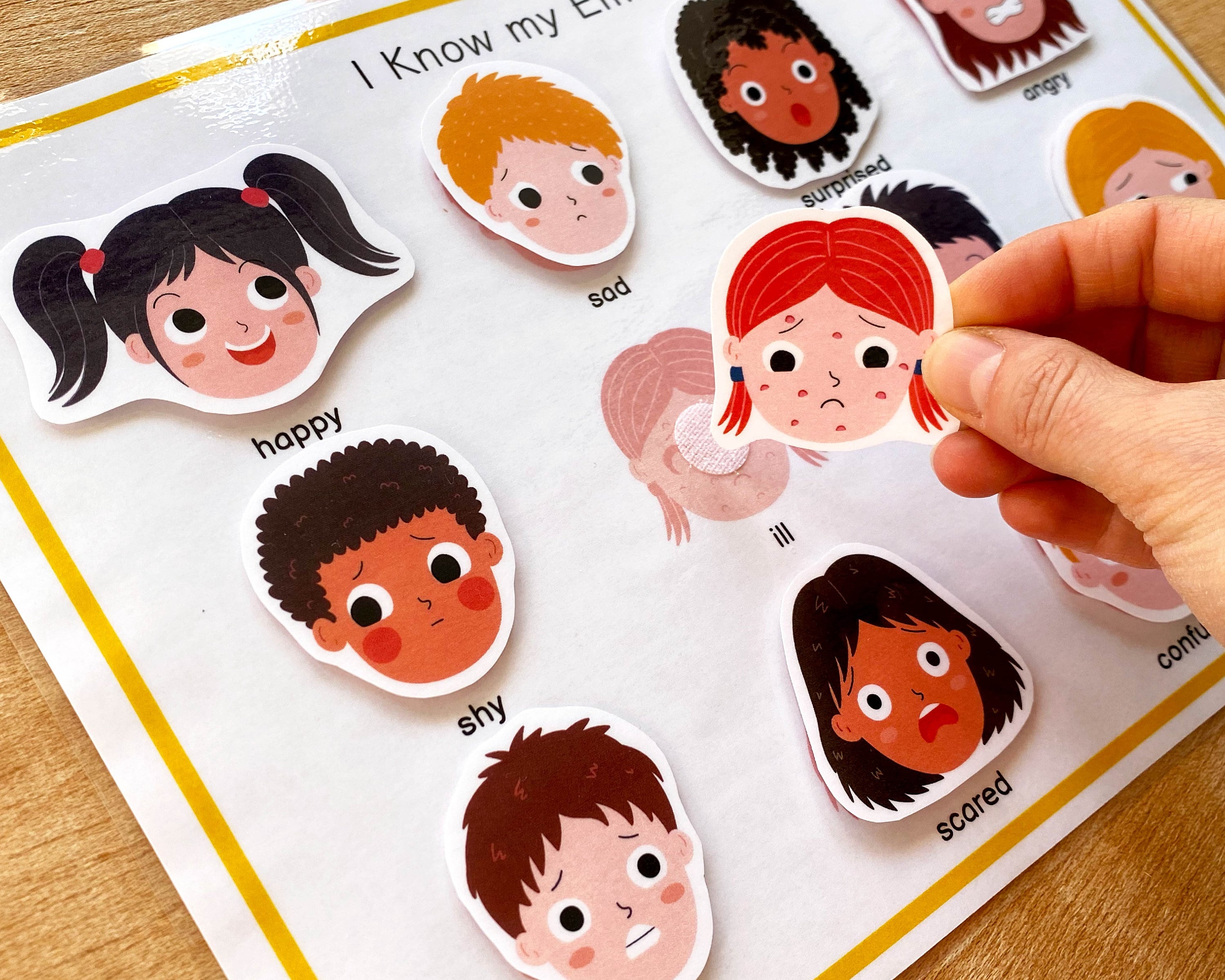Emotions Busy Book Worksheet, Emotions Matching Page for Toddlers, I ...