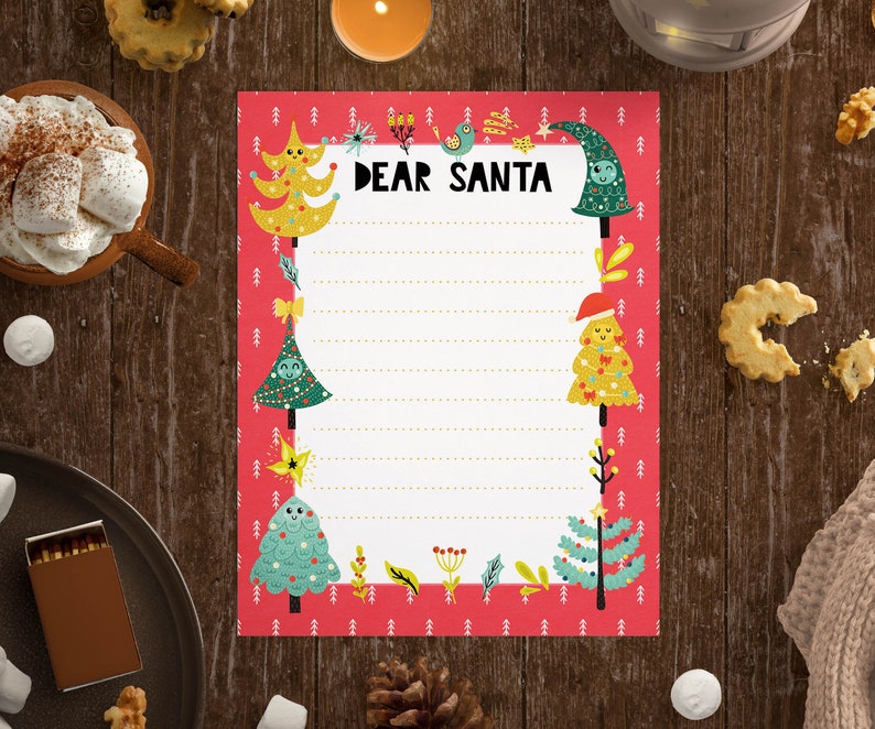 Letter to Santa Printable Template Pdf Santa Wish List | Etsy