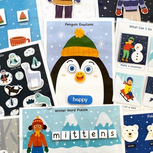 Christmas and Winter Busy Book Bundle for Toddlers, Set of 3 Toddler ...