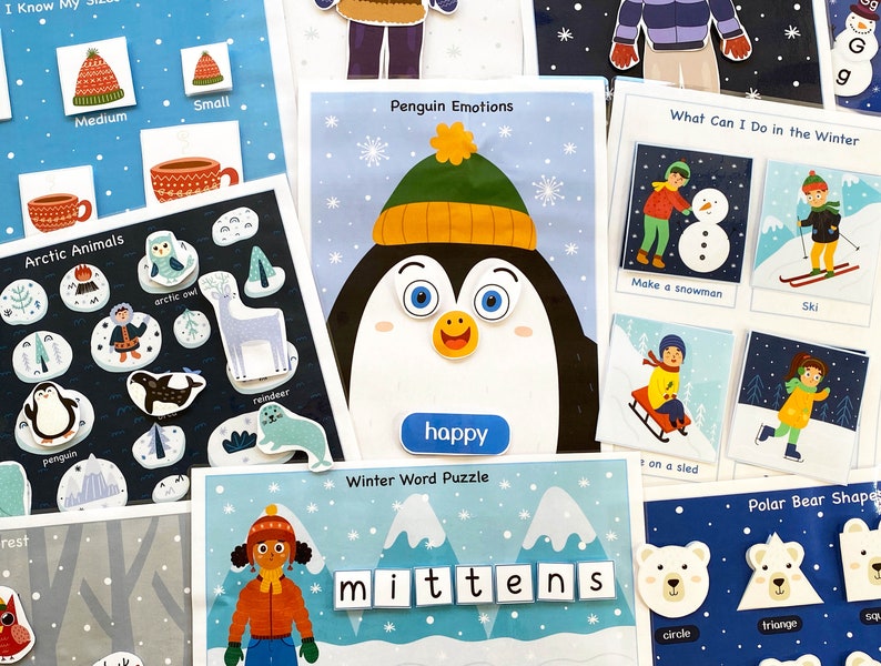 Christmas and Winter Busy Book Bundle for Toddlers, Set of 3 Toddler ...