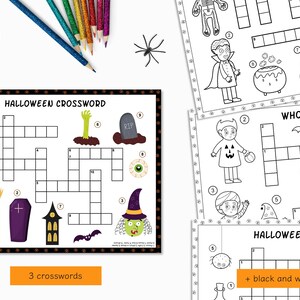 Halloween Crossword Puzzles Pdf for Kids, Halloween Crossword Printable ...