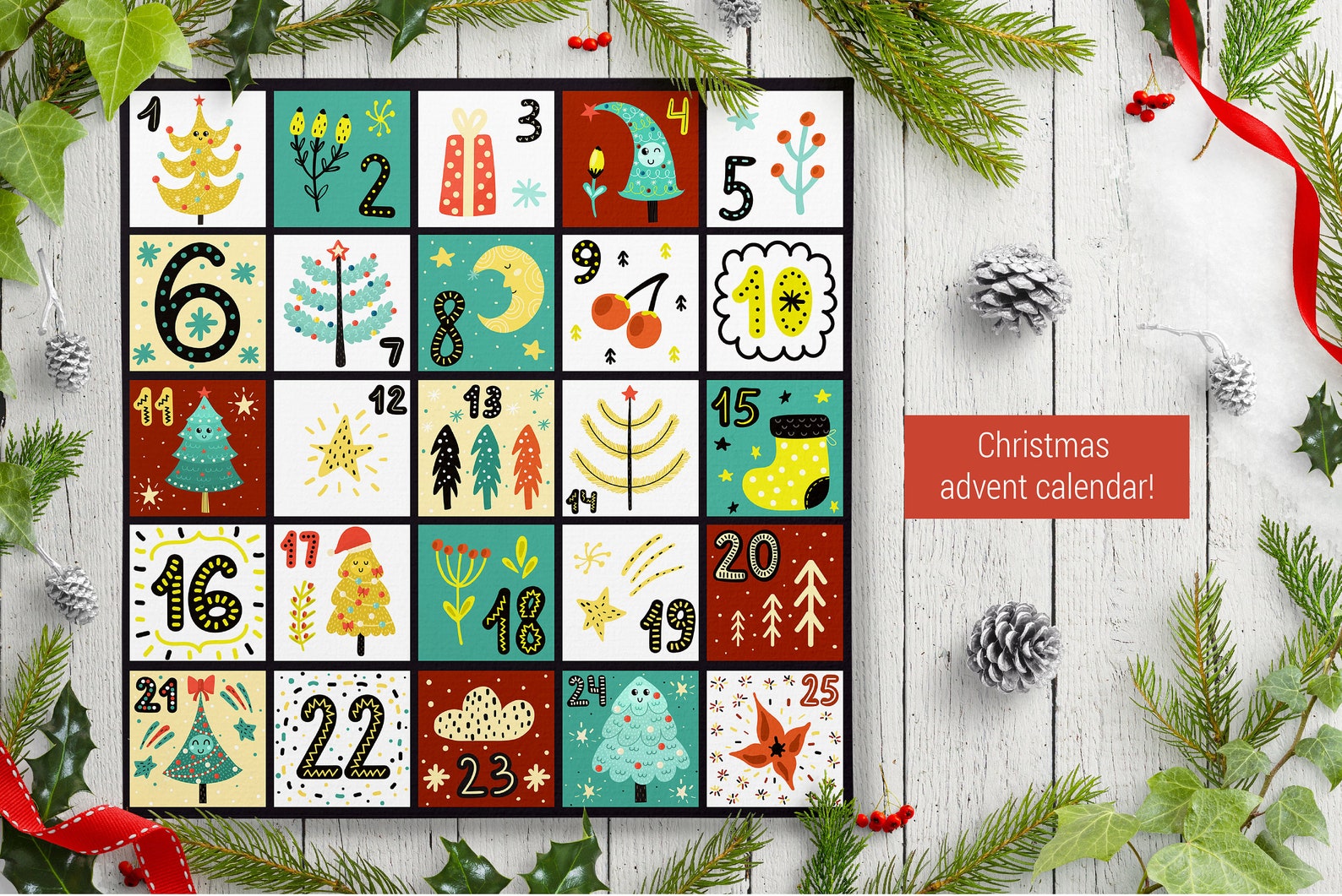 Christmas Tree Clipart and Digital Paper Collection / Png | Etsy