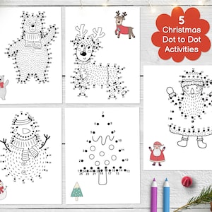 Christmas Dot to Dot Book for Kids PDF, 5 Printable Activity Pages ...