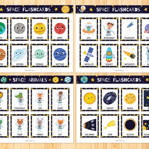 32 Space Flashcards Pdf, Solar System Flash Cards Printable, Planets ...