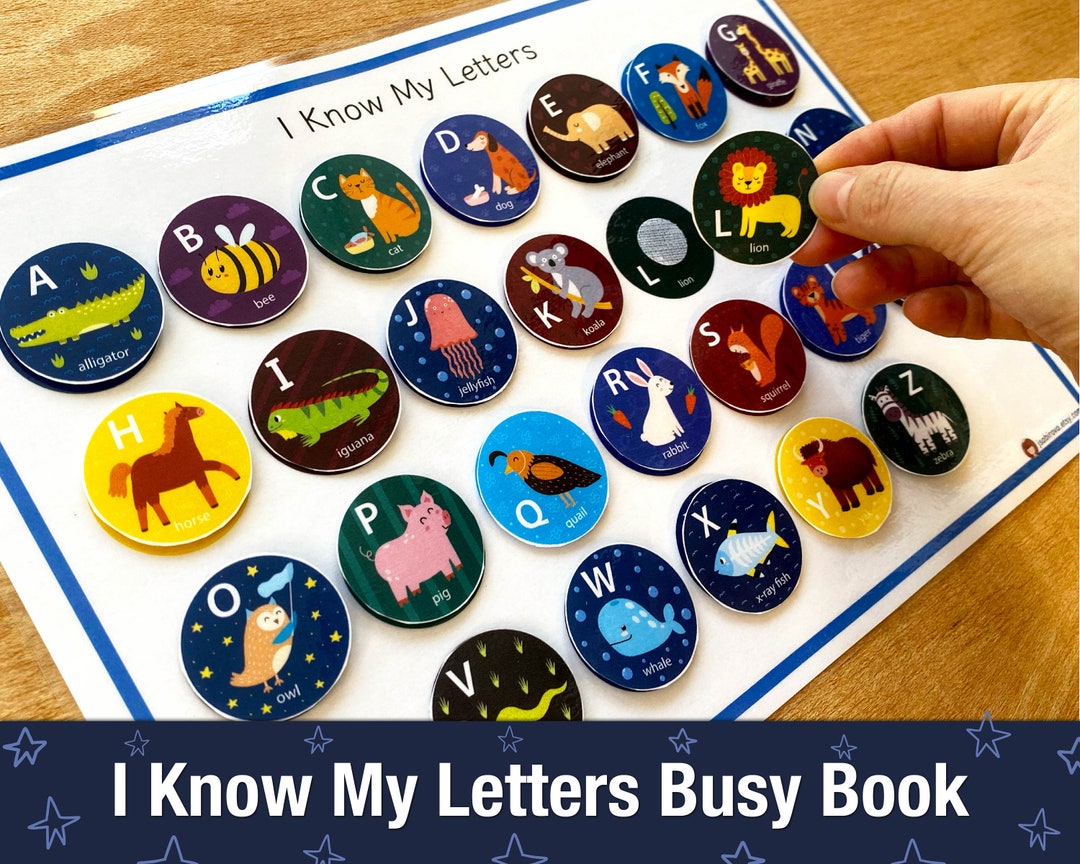 Matching Letters Busy Book Page, I Know My Letters Matching Worksheet ...
