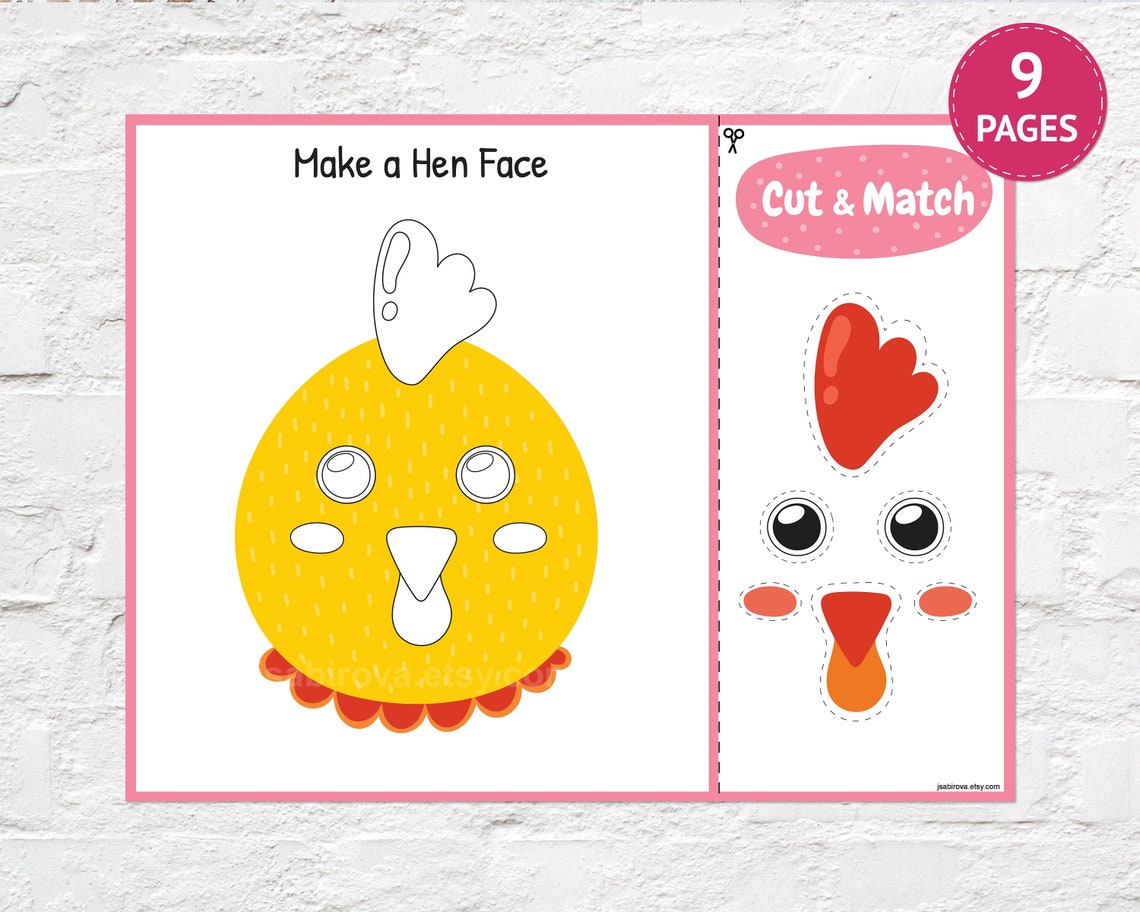 Farm Animals Busy Book, Cut and Match Games for Kids, Farm Activity ...