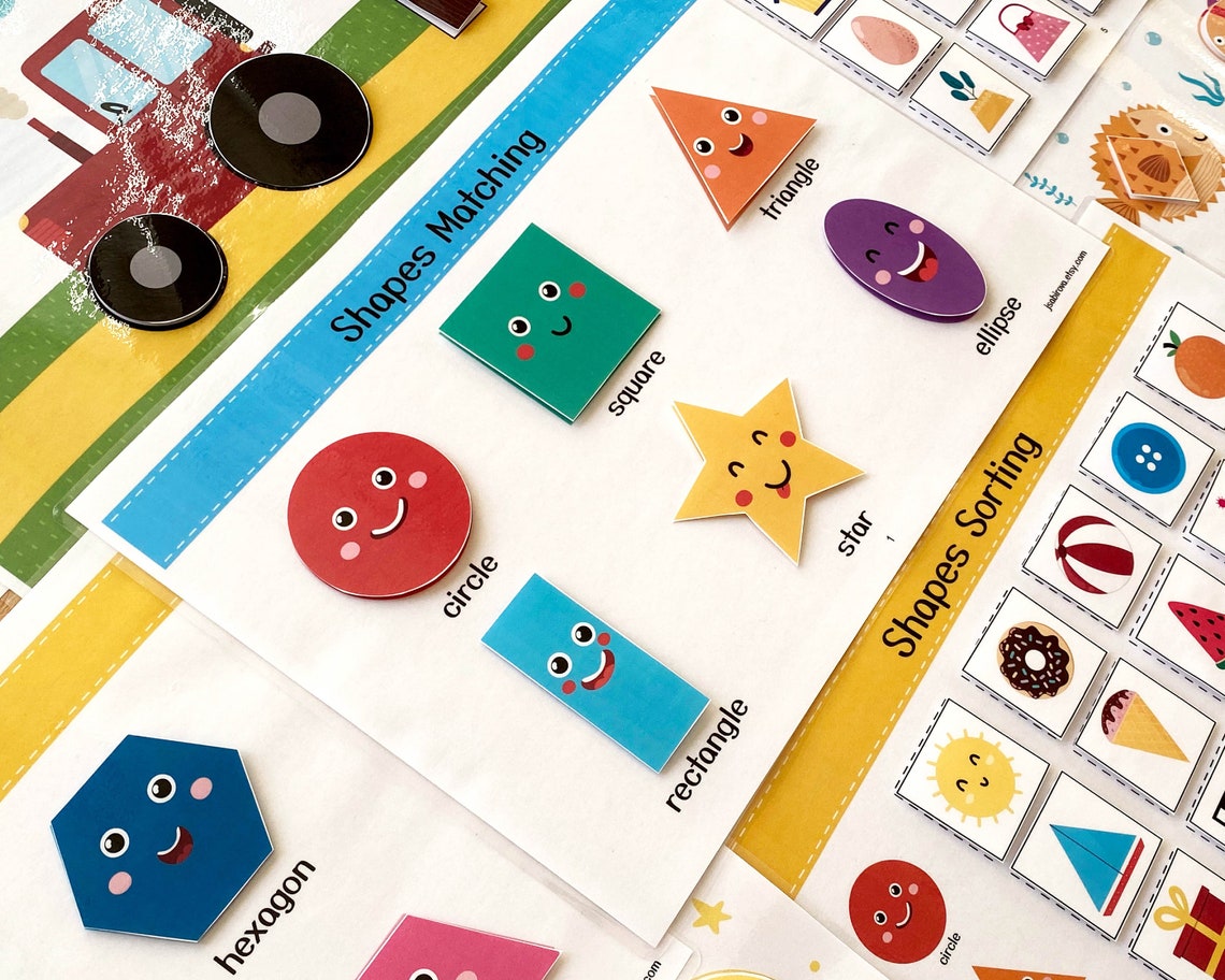 Shapes Busy Book for Toddlers Printable Baby Quiet Book - Etsy