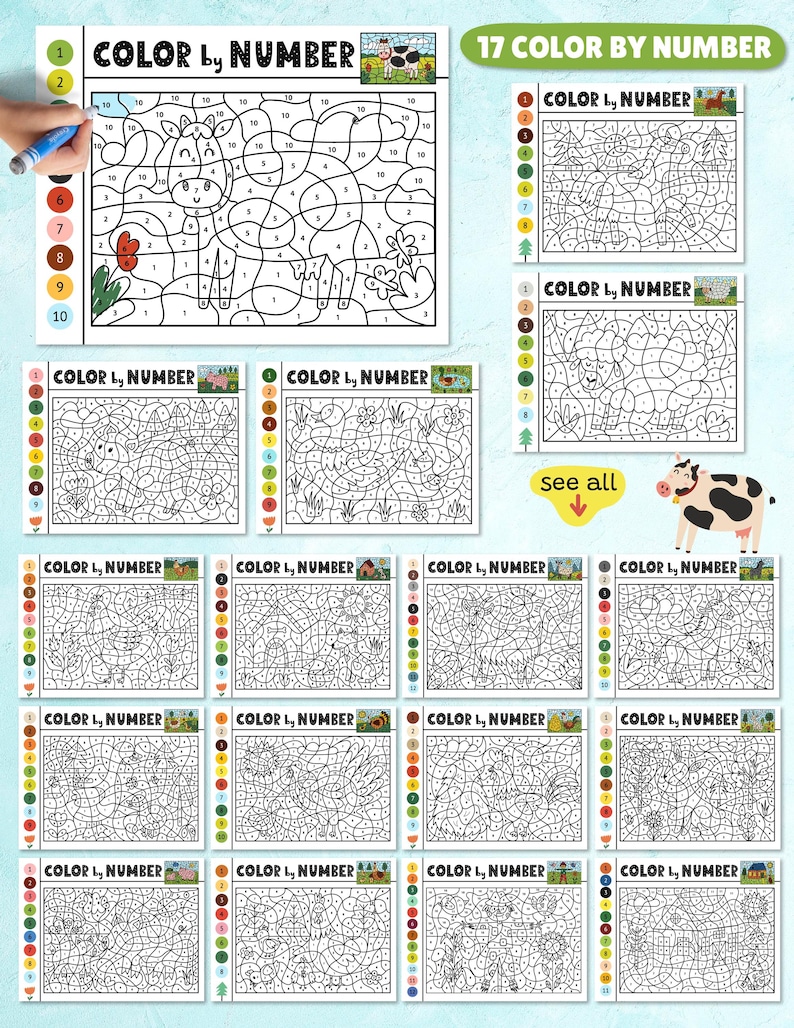 Farm Activity Book Bundle Printable, on the Farm Activity Pages for ...