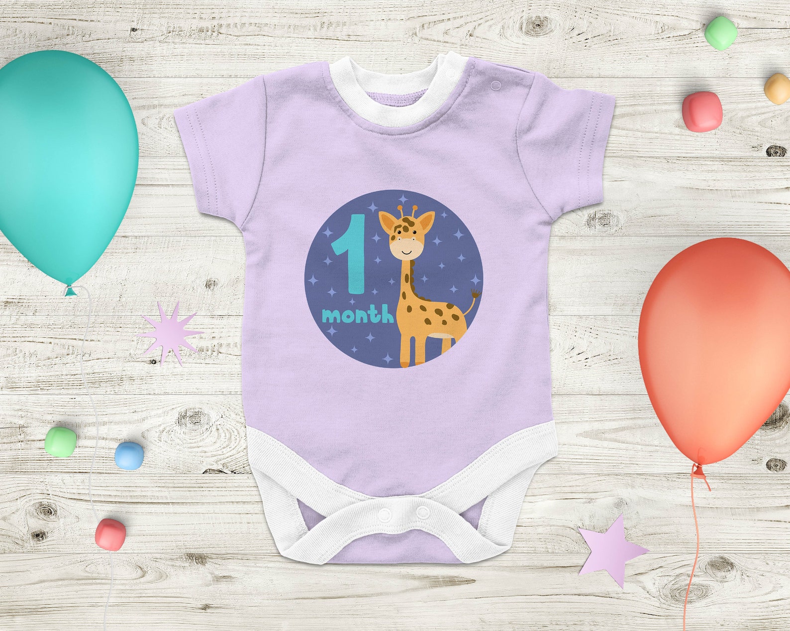 Baby Milestone Monthly Digital Stickers PDF Png Eps - Printable Baby ...