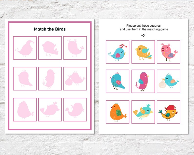 Toddler Busy Book PDF Matching Games for Kids Animals Quiet | Etsy