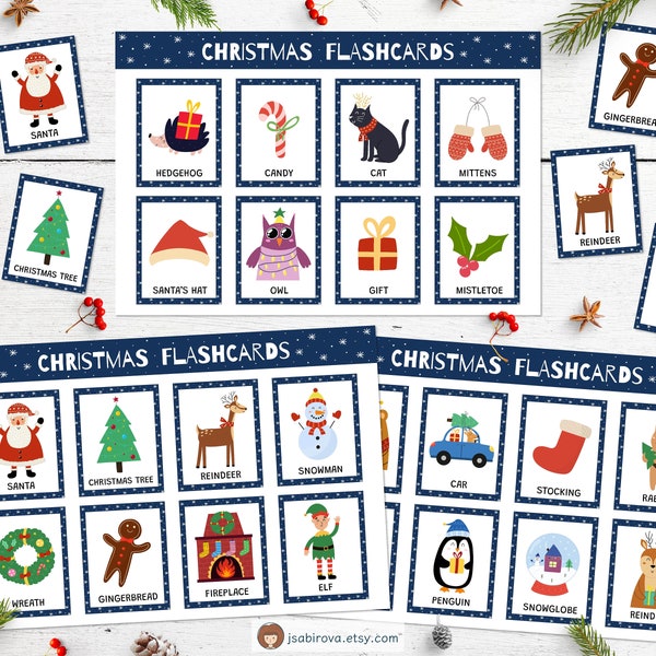 Christmas Flashcard - Etsy