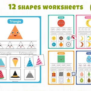 Shapes Activity Book, Shapes Busy Book, Shapes Matching Worksheets for ...