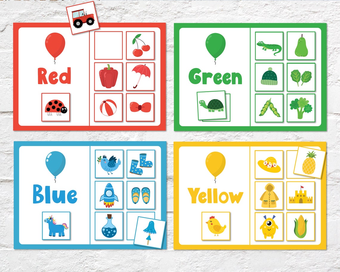 Colors Matching Activities, Toddler Busy Book, Color Sorting Busy Book ...