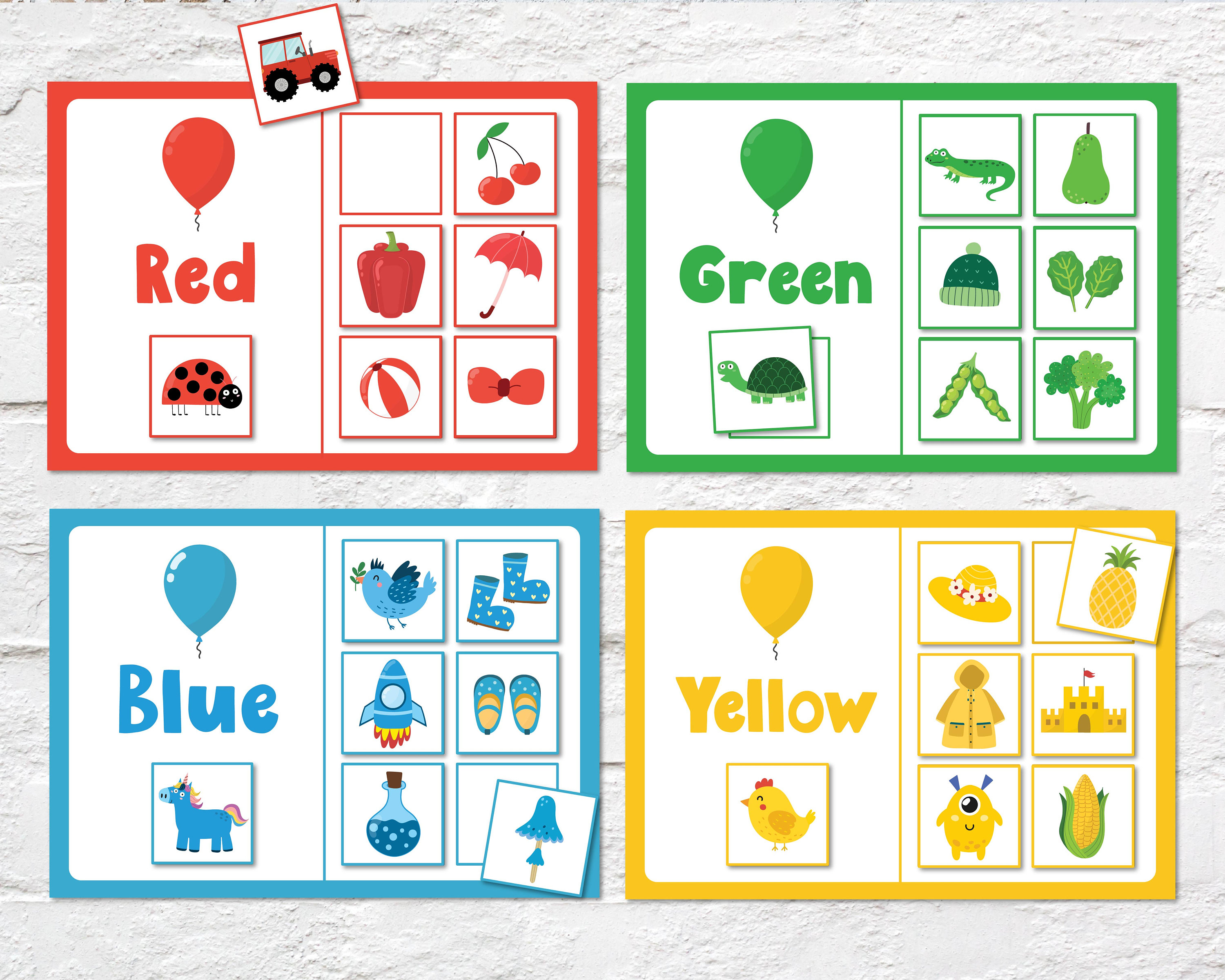 Colors Matching Activities Toddler Busy Book Color Sorting - Etsy