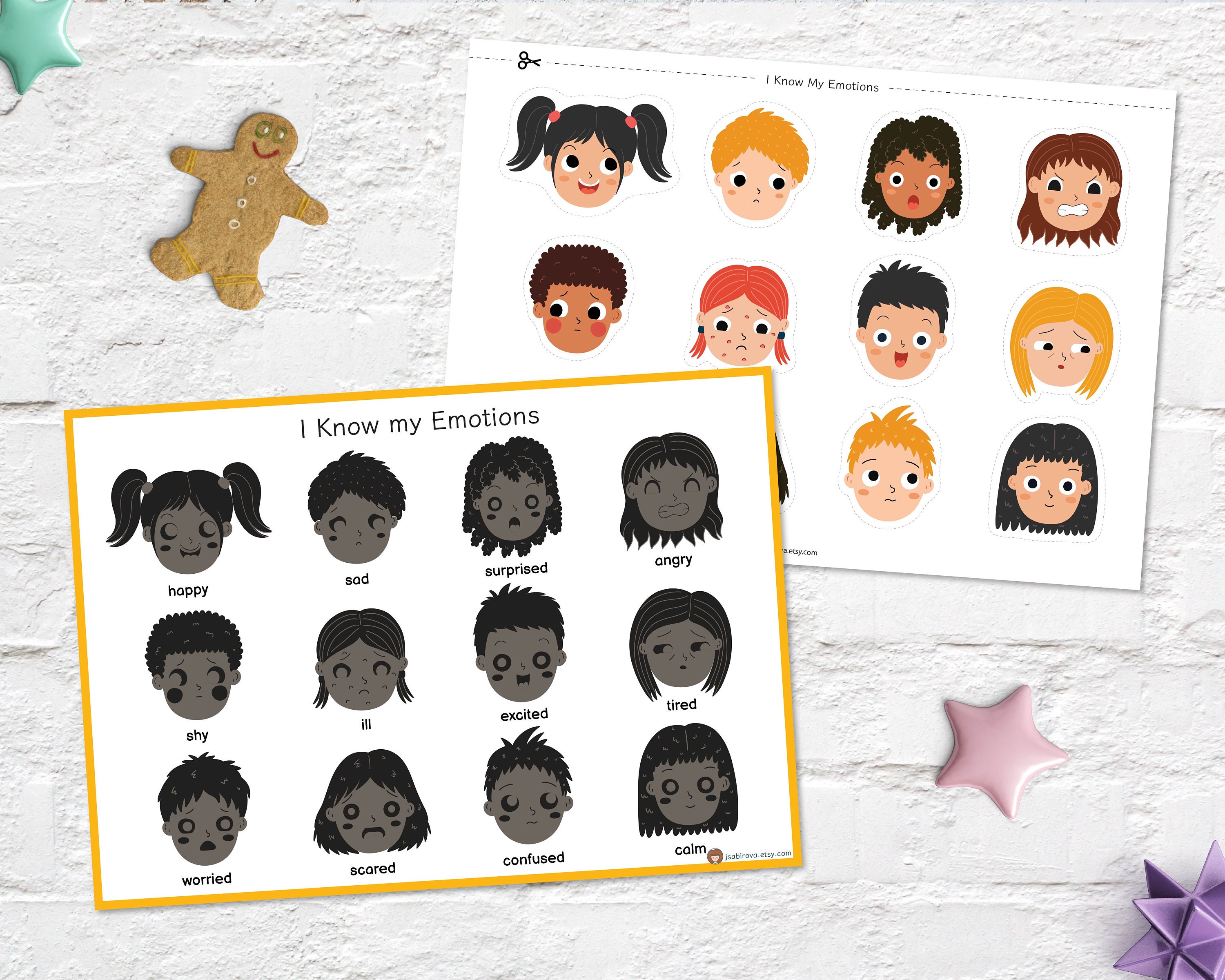 Emotions Busy Book Worksheet, Emotions Matching Page for Toddlers, I ...