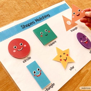 Shapes Busy Book for Toddlers, Printable Baby Quiet Book, Shapes ...