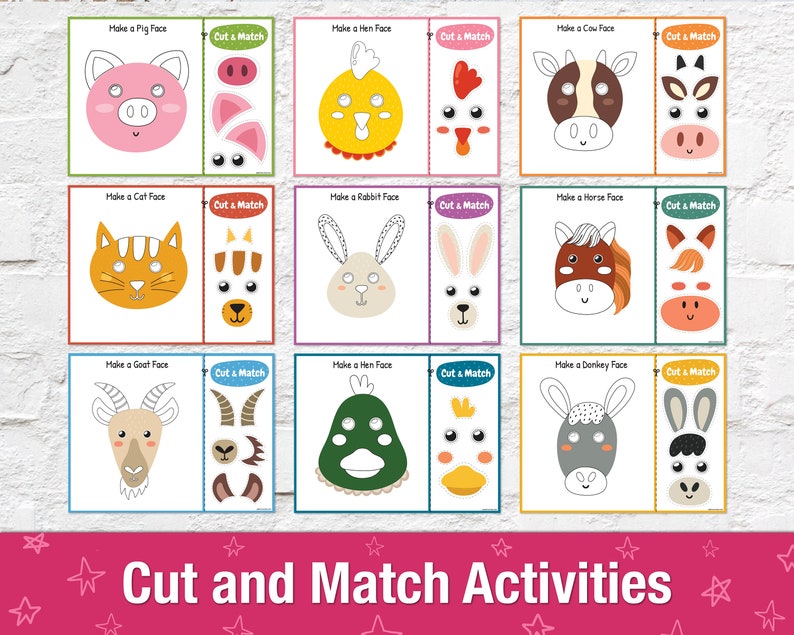 Farm Animals Busy Book Cut and Match Games for Kids Farm - Etsy