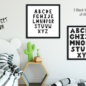 ABC Alphabet Posters Alphabet With Cute Animals Wall Art Nursery Decor ...