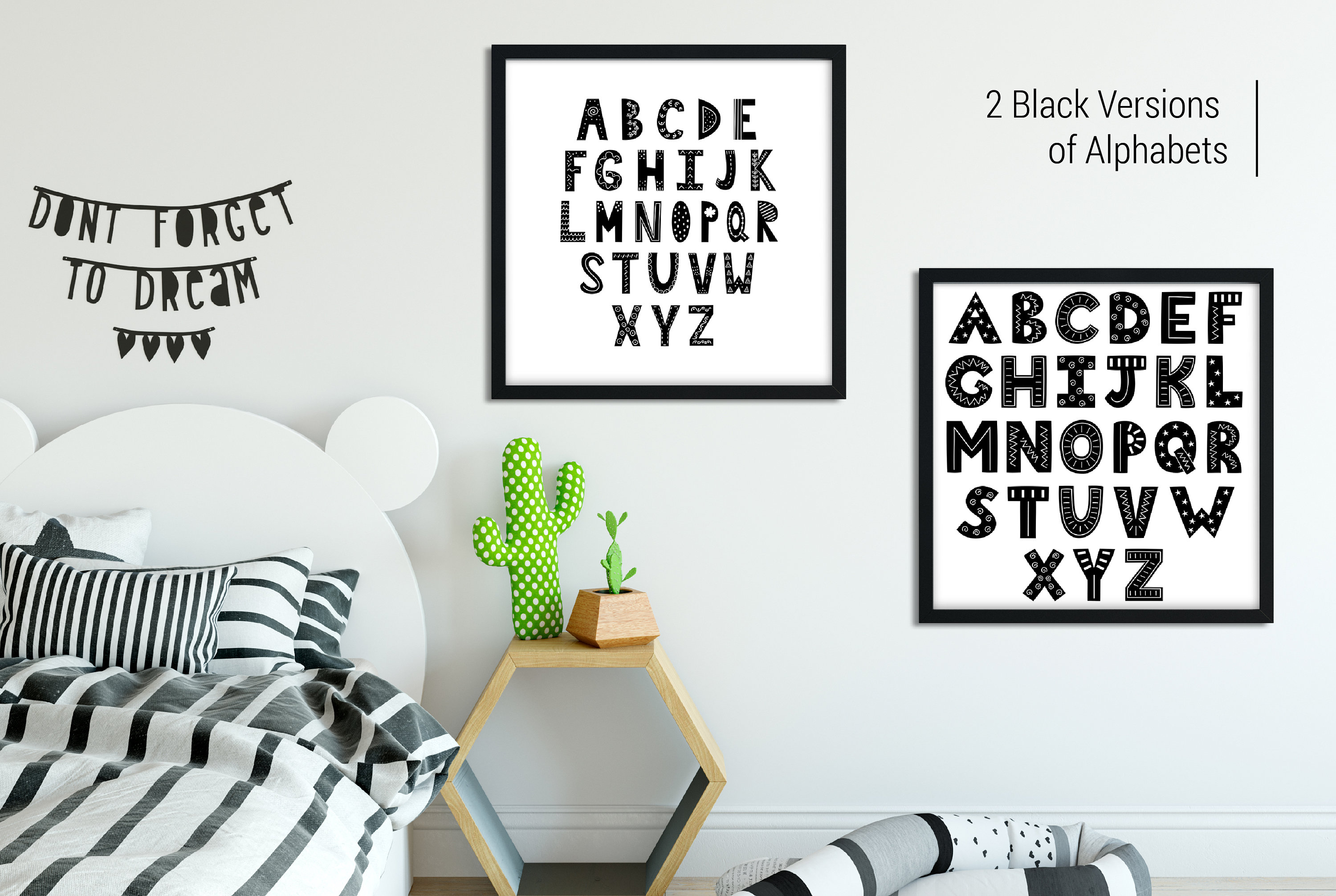 ABC Alphabet Posters Alphabet With Cute Animals Wall Art Nursery Decor ...